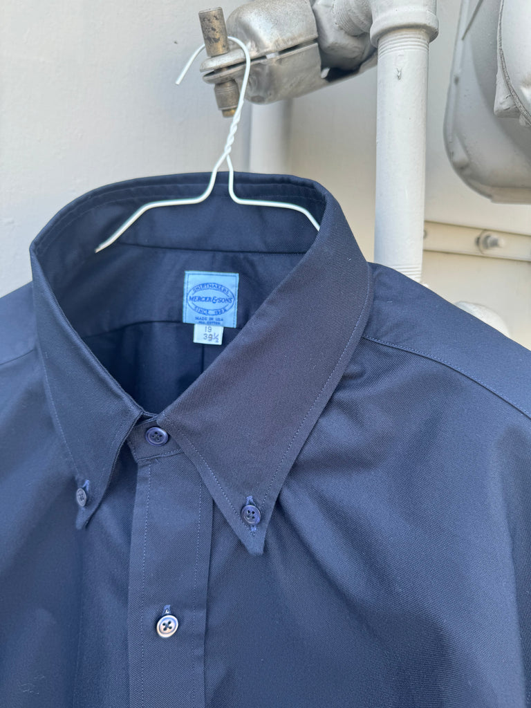 Mercer & Sons Midnight Blue Two-Ply Classic 100% Pima Cotton Oxford ...